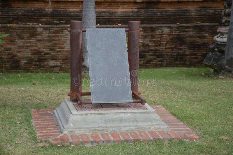 Empty Board in Temple Garden at Thailand Stock Photo - Image of symbol ...