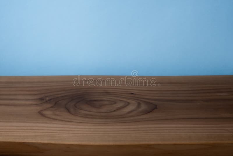 Empty Board with Wood Texture Over Blue Background Stock Image - Image ...