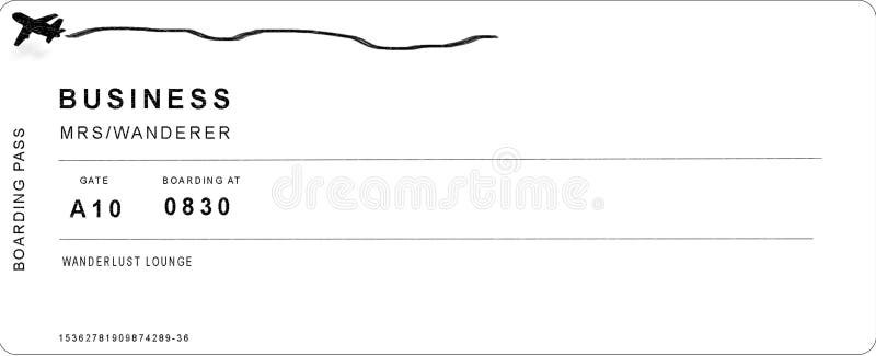 Empty Boarding Pass Design with Copy Space Stock Photo - Illustration ...