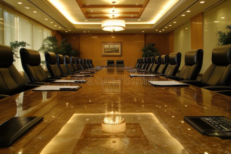 Empty Boardroom Waiting for Executives Meeting To Start Stock ...