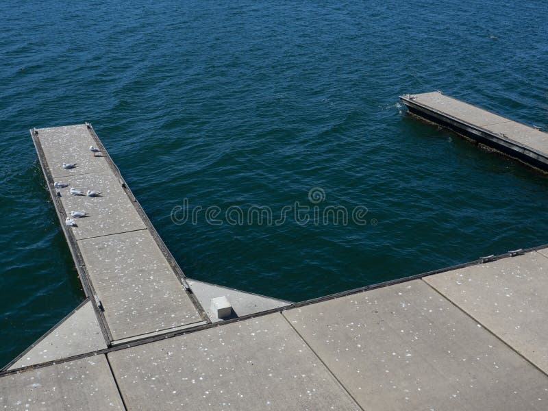 The Empty Boat Dock with Waterfront View. Stock Photo - Image of shore ...