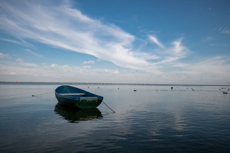 Empty Boat in the Sea Water Stock Image - Image of coast, relax: 123518097