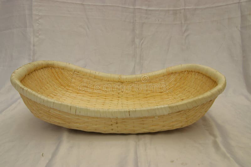 Empty Boat Shape Wicker Basket . Bread, Fruit Storage Container Stock ...
