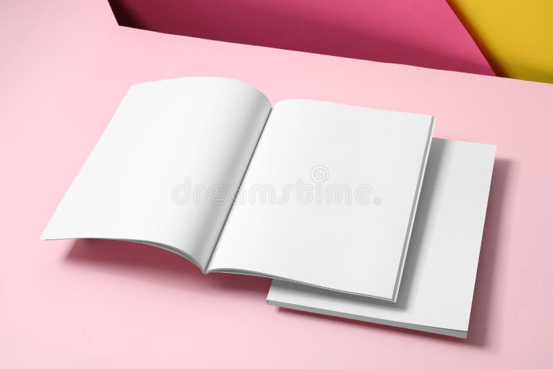 Empty Book Pages on Background. Mockup for Design Stock Image - Image ...