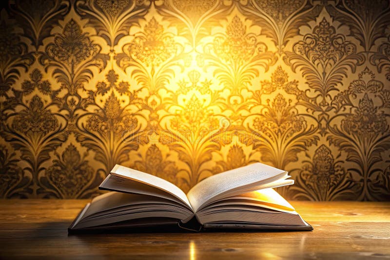 Empty Book on a Patterned Table a Symbol of Potential Knowledge and ...
