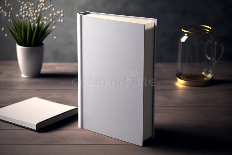 Empty Book Template. Standing Closed Book with White Cover. Mock Up ...