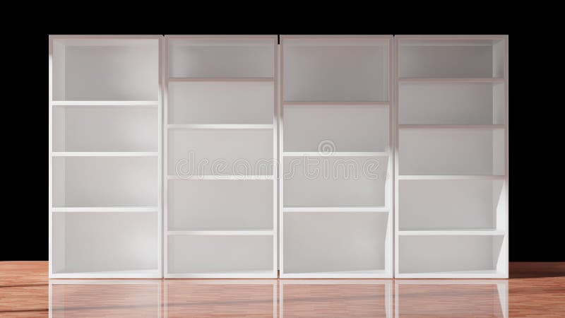 Empty bookcase on black stock illustration. Illustration of domestic ...