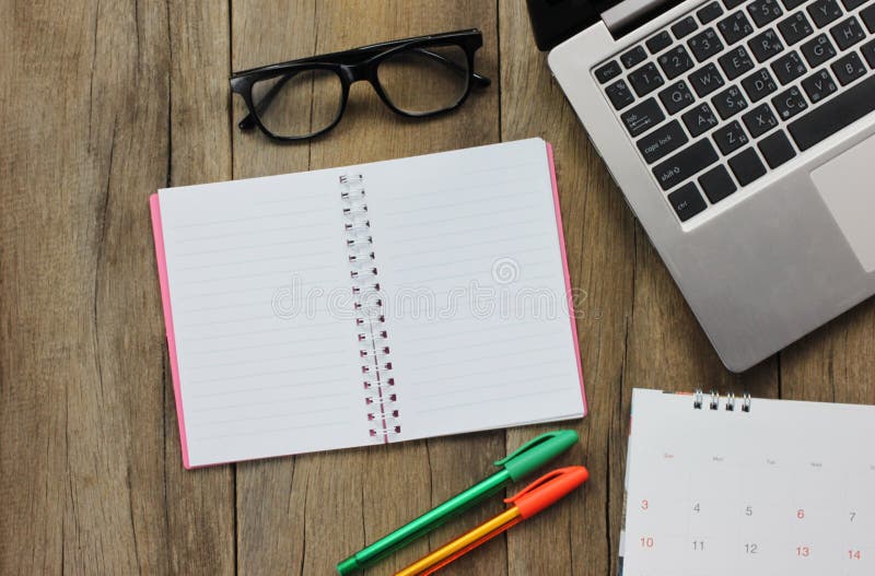 A Empty Books and Computers with Work Equipment Stock Photo - Image of ...