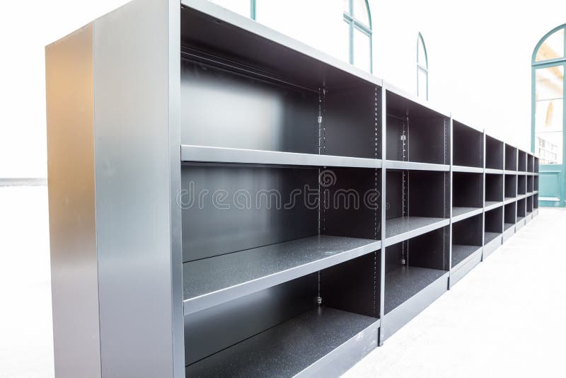 Empty books racks stock photo. Image of house, blank - 123100456