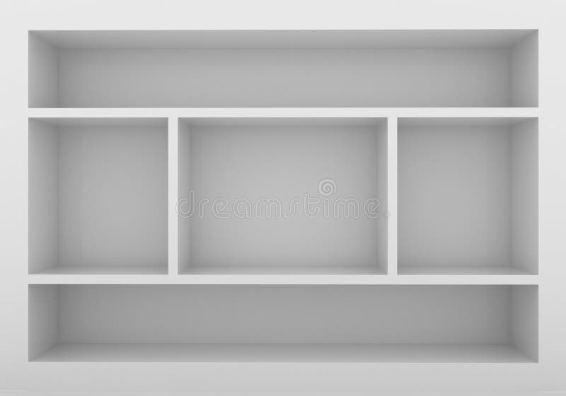 Empty bookshelf stock illustration. Illustration of exhibit - 48420218