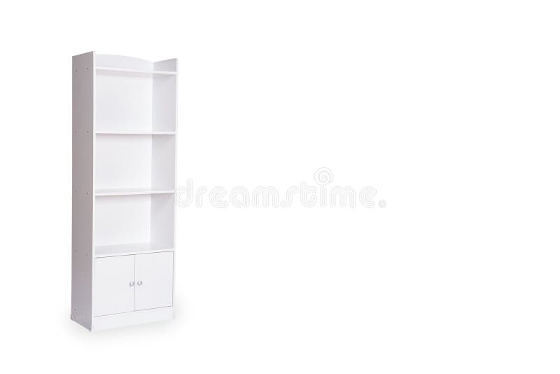 Empty Bookshelf Isolated on White Background. Stock Photo - Image of ...