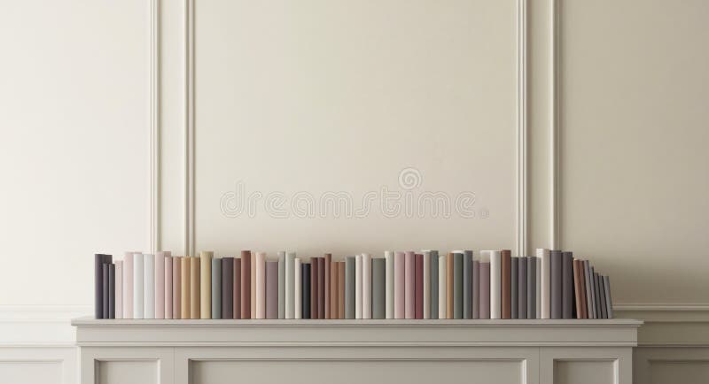 Empty Bookshelf in the Library Stock Illustration - Illustration of ...