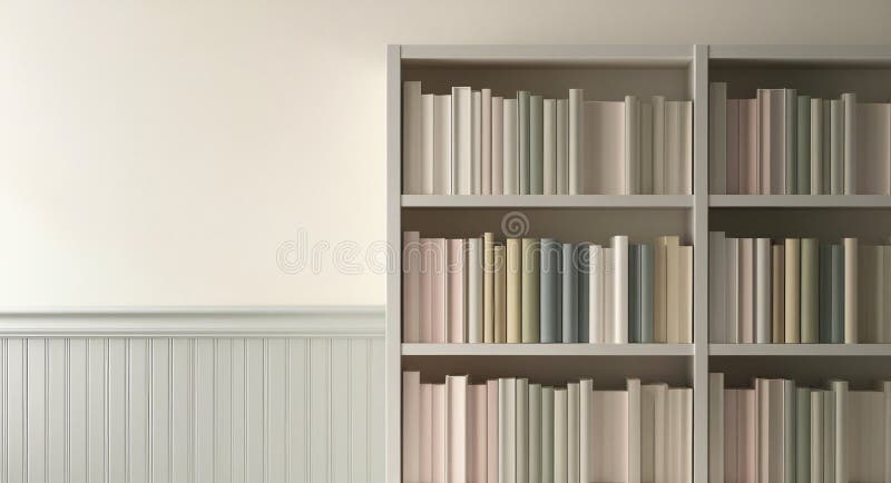 Empty Bookshelf in the Library Stock Illustration - Illustration of ...