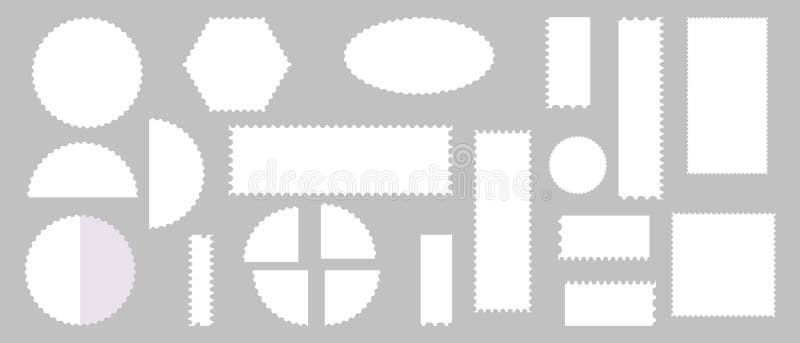 Empty Border Postage Stamp Frames for Postcard, Letter, Label, Coupon ...