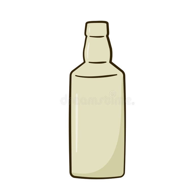 Empty bottle. Cartoon stock vector. Illustration of whiskey - 343069243