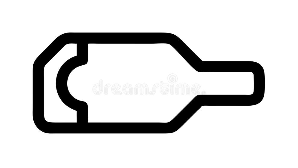 Empty Bottle Outline Icon for Beverage Container Recycle, Vector Design ...