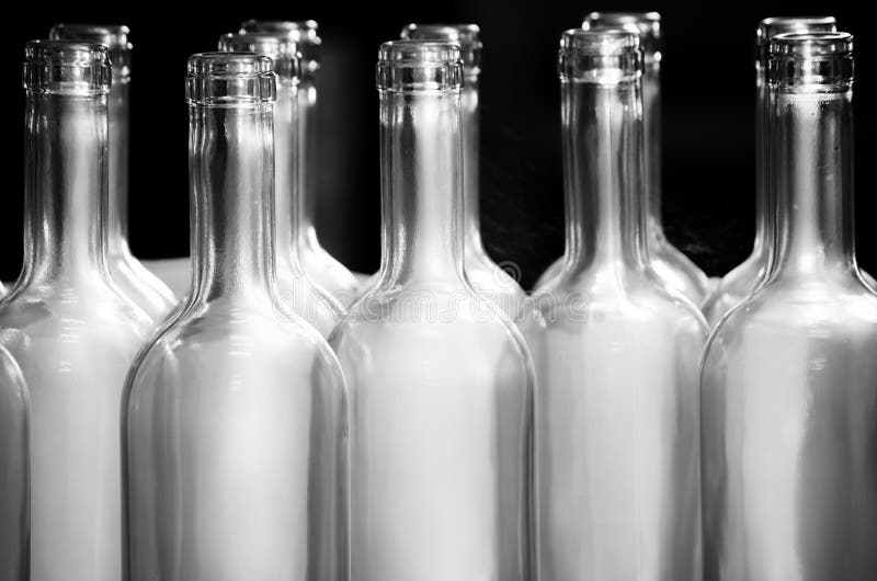 Empty Bottle Row stock image. Image of alcoholic, recycle - 66380585