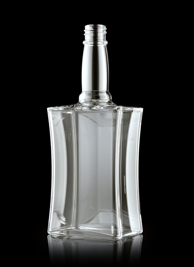 Empty Bottle For Scotch Or Brandy Isolated Stock Photo - Image of ...