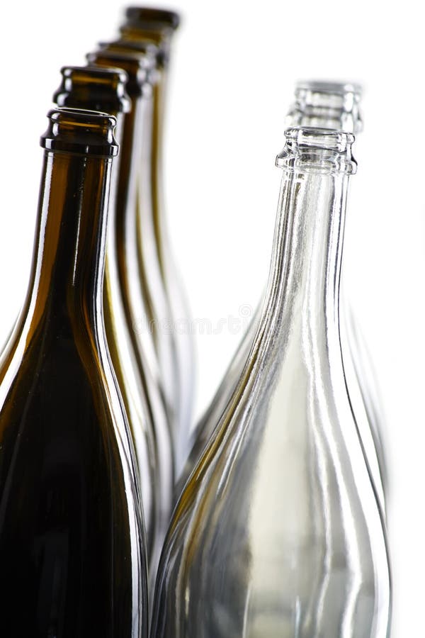 Empty Bottles Isolated Over the White Background Stock Image - Image of ...