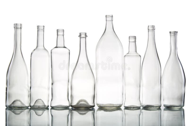 Empty Bottles Isolated Over the White Background Stock Photo - Image of ...