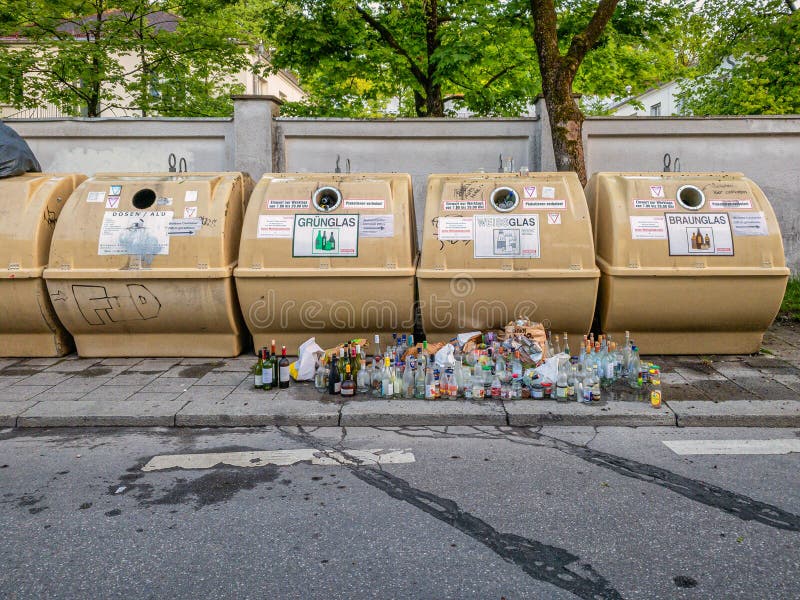 Overfilled Waste Containers Dumpster for Recycling Waste Plastic and ...