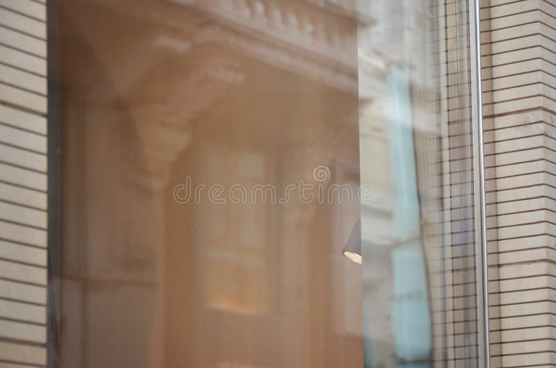 Empty Boutique Window from Outside for Logo or Work Time Design ...