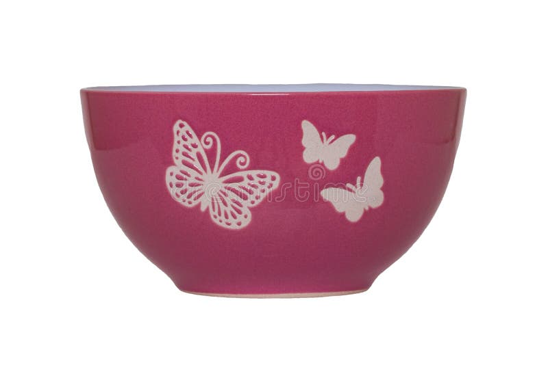 Empty Bowl Background. Purple Empty Bowl with Butterfly Pattern ...