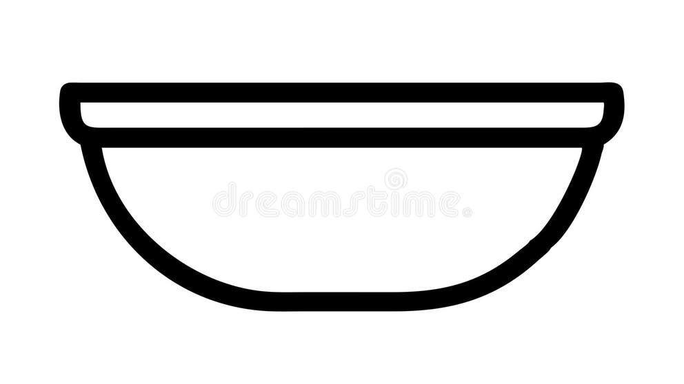 Empty Bowl Icon. Basic Flat Outline Graphic for Food or Kitchen, Vector ...