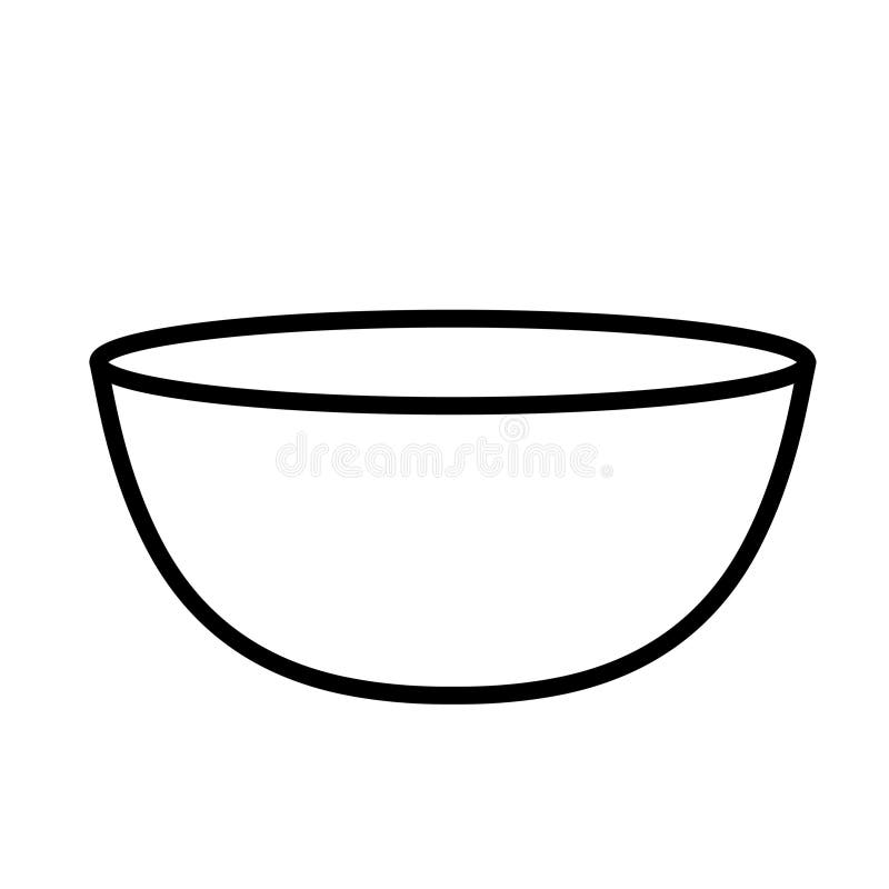 Empty Bowl Icon. Salad Bowl Isolated on White Background Stock Vector ...