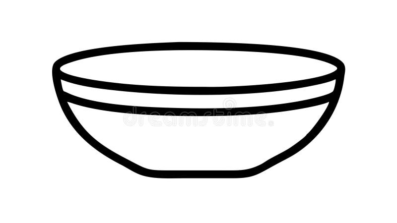 Empty Bowl Outline Kitchenware Vector Icon, Vector Design Generative AI Stock Vector ...