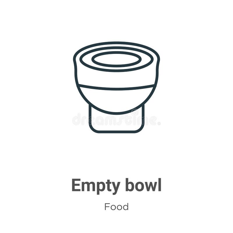 Empty Bowl Outline Vector Icon. Thin Line Black Empty Bowl Icon, Flat ...