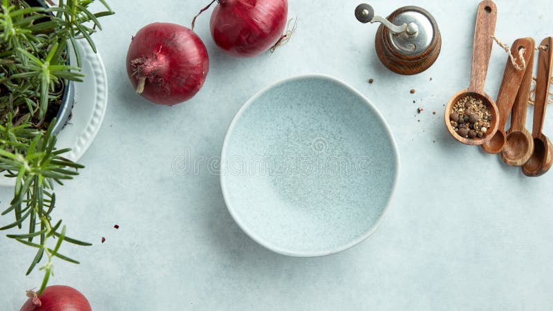 Empty bowl top view stock photo. Image of food, ingredients - 213493322