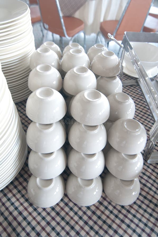 Empty bowls, plates, cups stock photo. Image of shine - 36374348