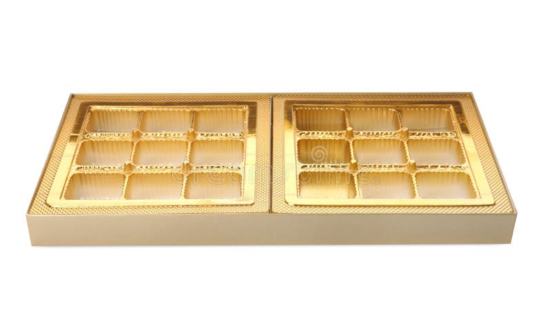 Empty Box of Chocolate Candies Isolated on White Stock Image - Image of ...
