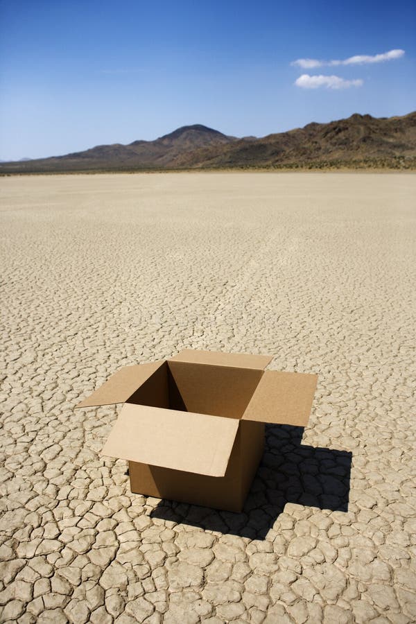 Empty box in desert. stock image. Image of away, conceptual - 2423479