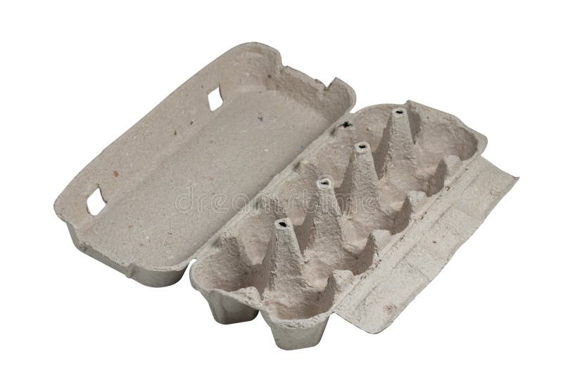 Empty Box of 12 Eggs Isolated on White Background Stock Photo - Image ...