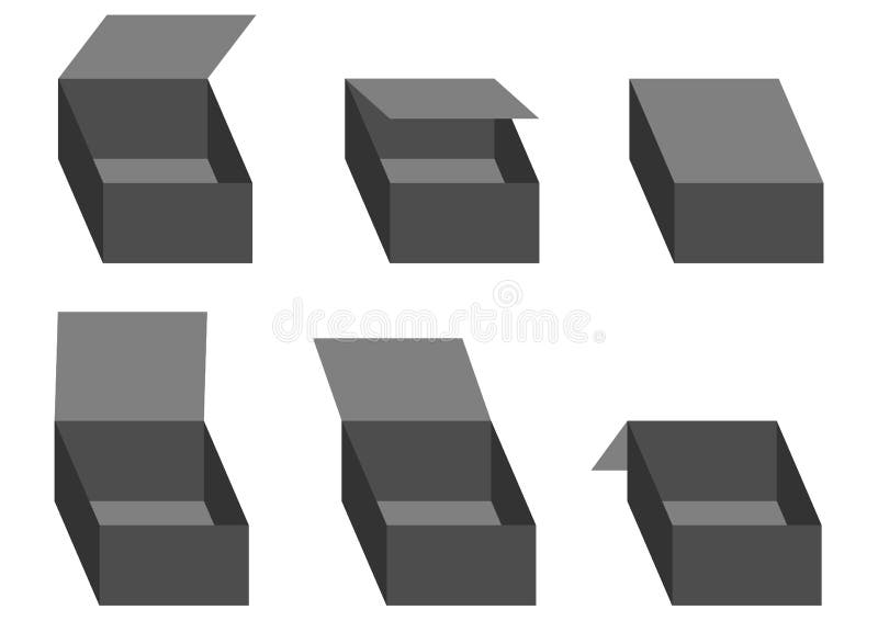 Empty box with lid opening stock illustration. Illustration of ...