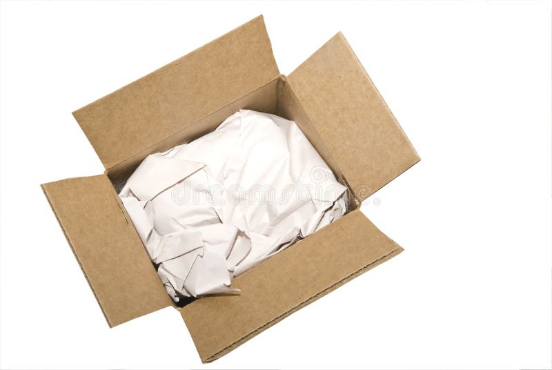 Empty Box with Packing Paper Stock Image - Image of courier, open: 8137117