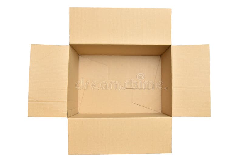 Empty Box Packing for Things, Cardboard Box Isolated on White ...