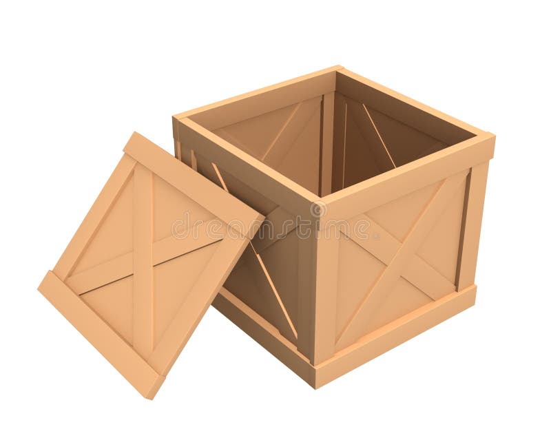 Empty Box for Post Sendings, with an Open Cover Stock Illustration ...