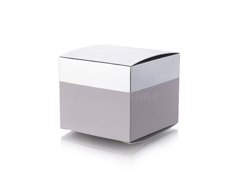 Empty Box on Refelctive White Background Stock Image - Image of ...