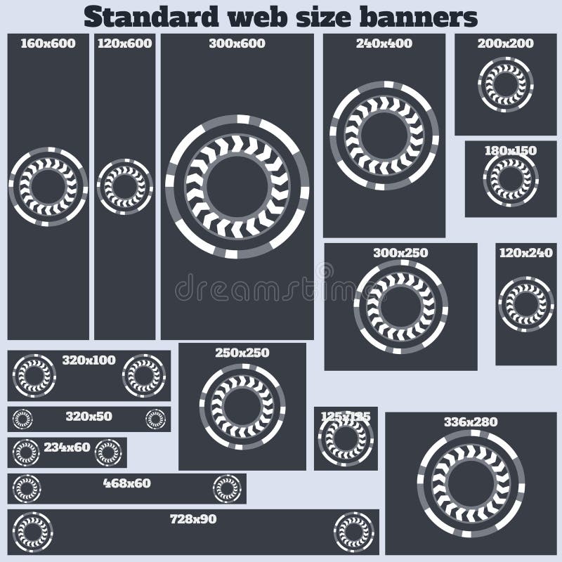 Empty Box Standard Size Web Banners Set. Stock Vector - Illustration of ...