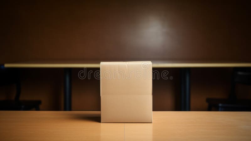 Empty Carton on Wooden Table: Post-processed Art with Political and ...