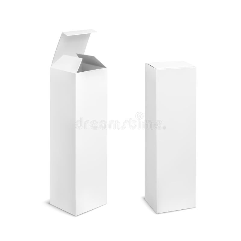 White Boxes. Blank Package Medical and Cosmetics Box 3d Products Paper ...