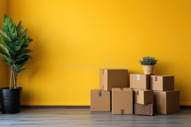 Empty Boxes Being Transferred To a New House - Generative AI Stock ...