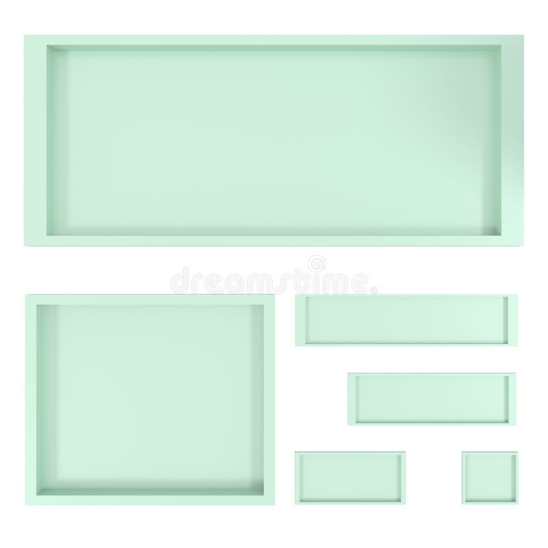 Empty Boxes in Light Green Color Stock Illustration - Illustration of ...