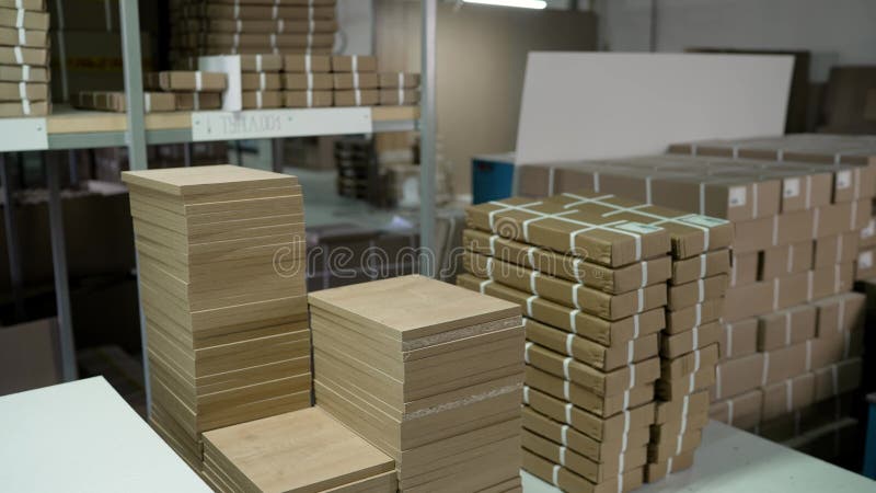 Empty Boxes for Packaging Goods. Warehouse with Boxes Ready before ...