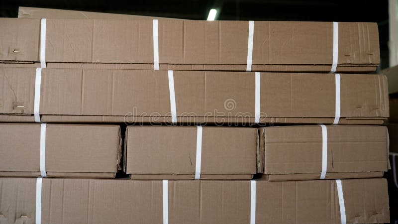 Empty Boxes for Packaging Goods. Warehouse with Boxes Ready before ...