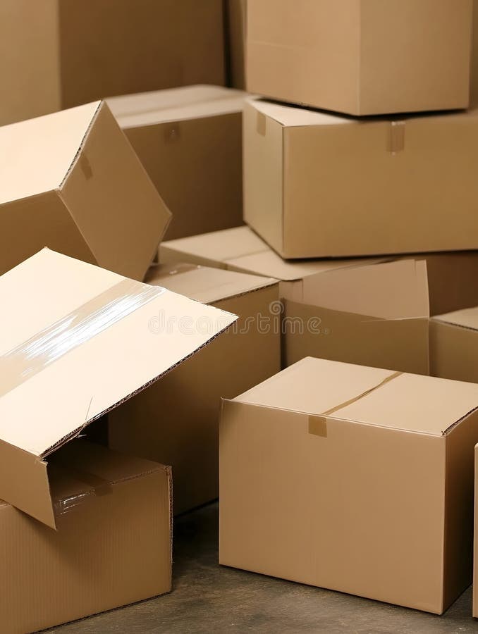 Empty Logistics Boxes Delivery Packaging Carton Stock Illustration ...