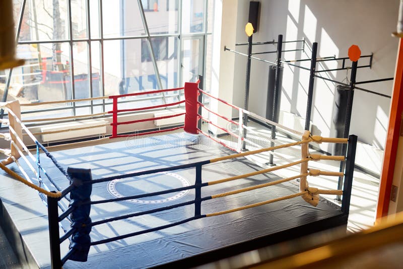 Empty Boxing Ring in Fight Club Stock Photo - Image of angle, ring ...